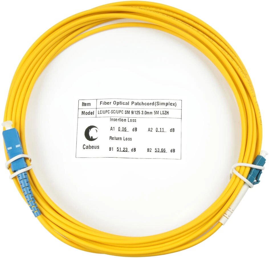 Патч-корд Cabeus 5м (FOP(s)-9-LC-SC-5m)