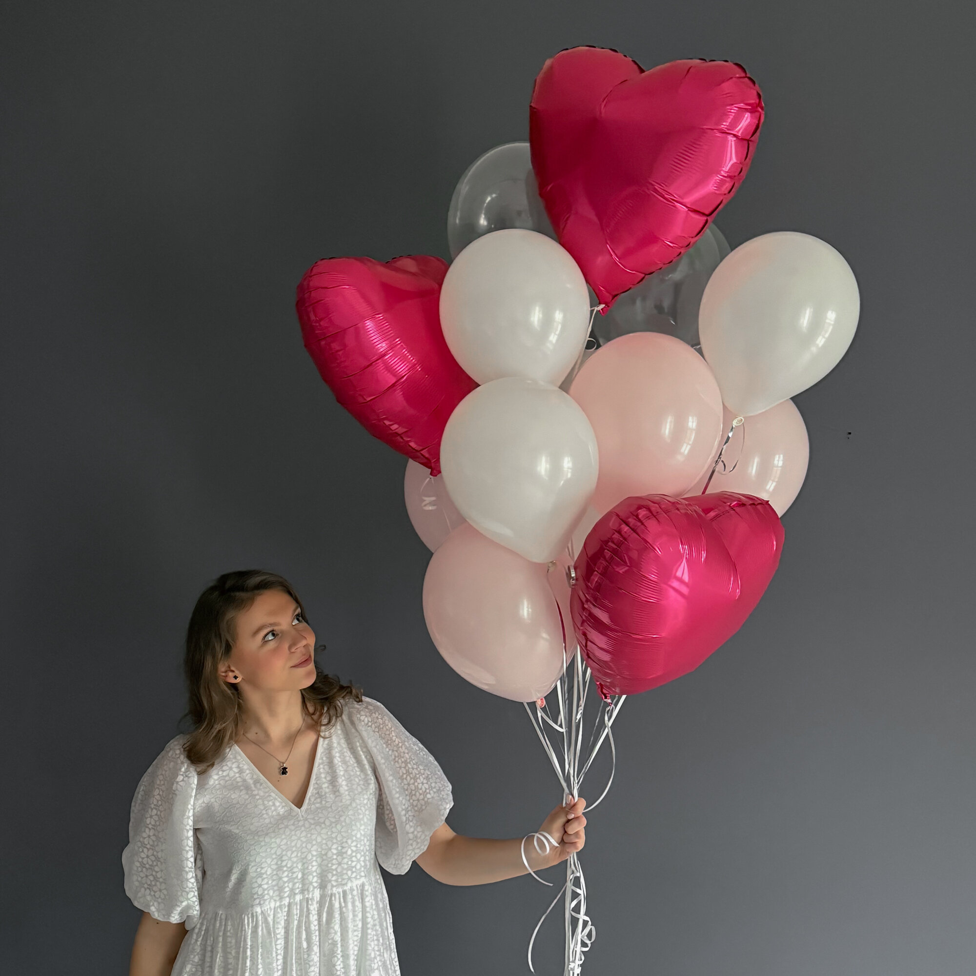 Воздушные шары с гелием. Романтический сет для девушки. 11 шаров. Veresk1001