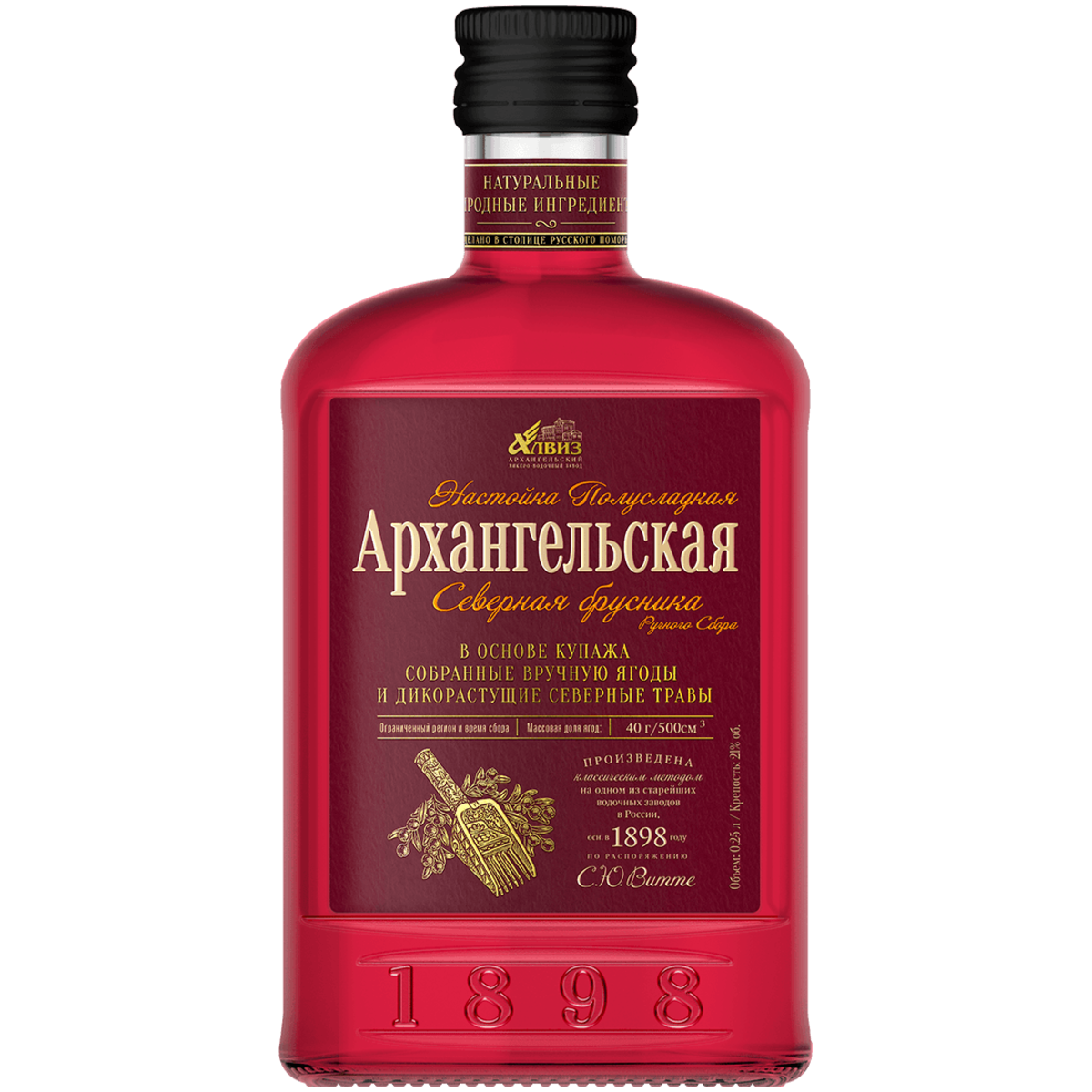 Настойка Архангельская Северная Выдержка Брусника 0,25 л