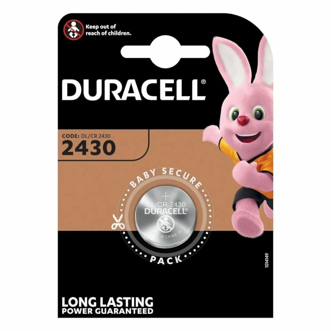 Батарейка литиевая DURACELL CR2430 дисковая 3В (бл1)