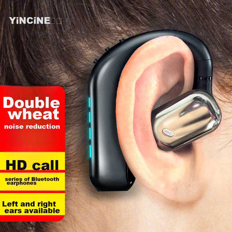 Yinmai A107 Wireless Bluetooth Headphones, Non-In And Ear-Hook Style, Single Long Battery Life, for Making And Receiving Calls, Sports, Food Delivery Drivers, Car Use, Compatible with Huawei, Apple, Xiaomi, Vivo