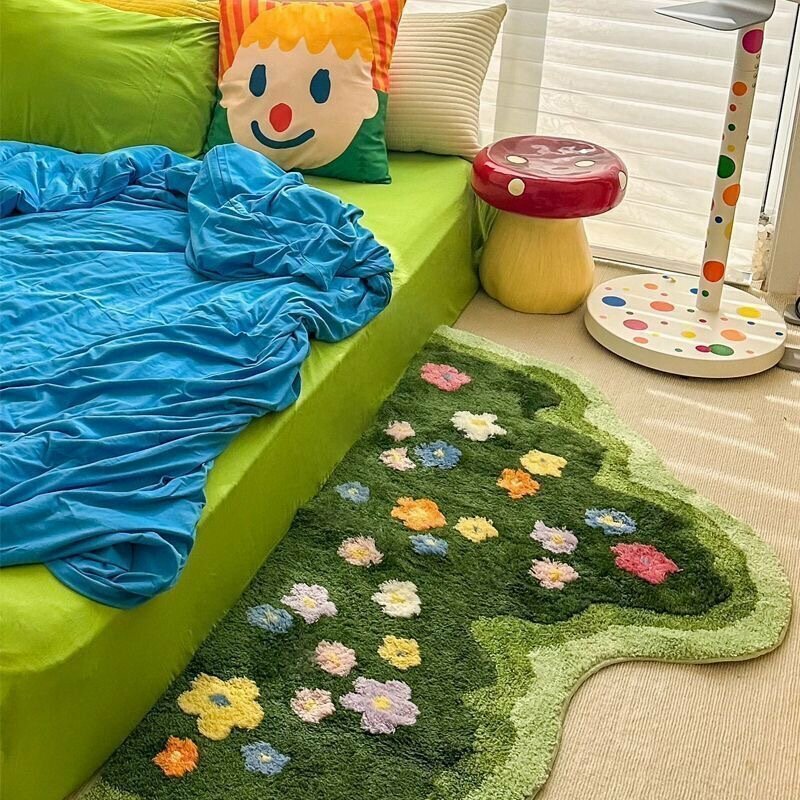 Ковер с флокированной волной, 75 x 150 см, нескользящий, быстросохнущий, ворсистый, Прикроватный коврик