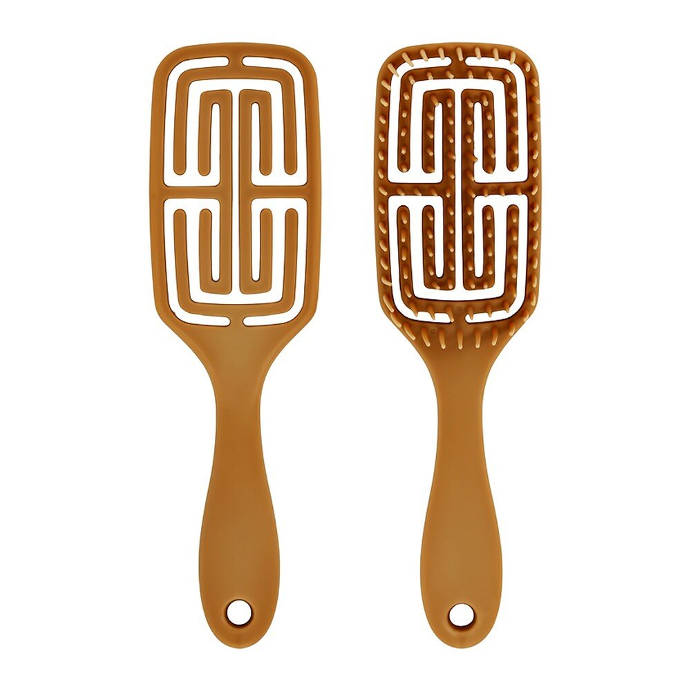 Расческа Lady Pink для сушки волос, массажная, для распутывания, коричневая