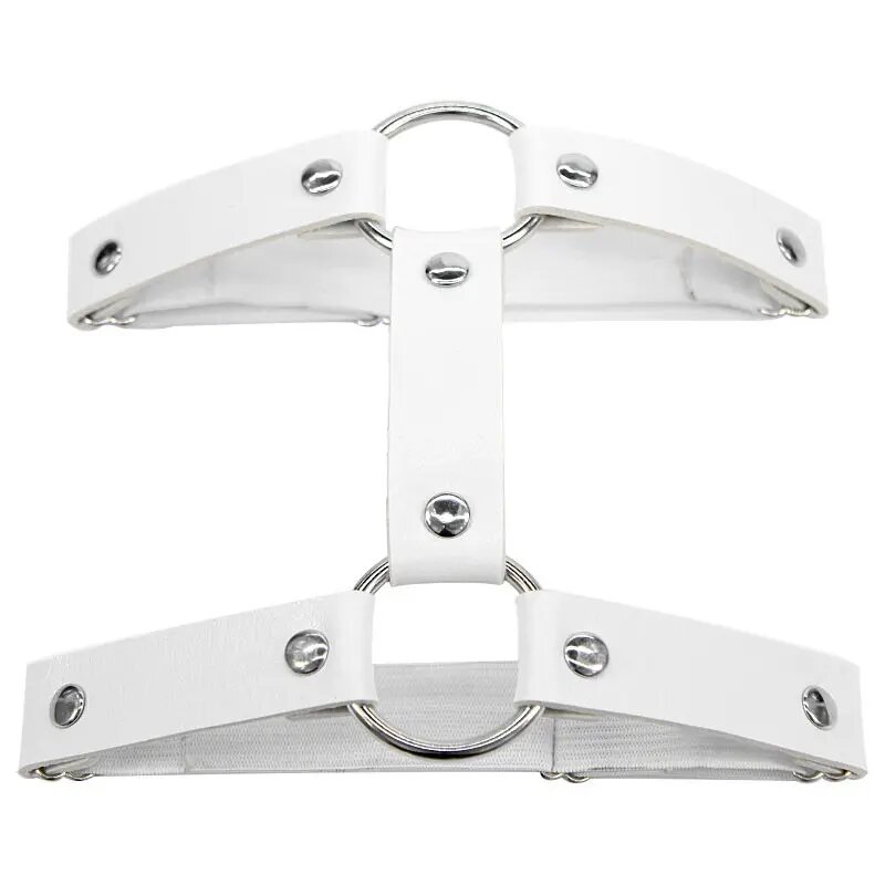 Эластичный пояс-подвязка из искусственной кожи Белый, 3