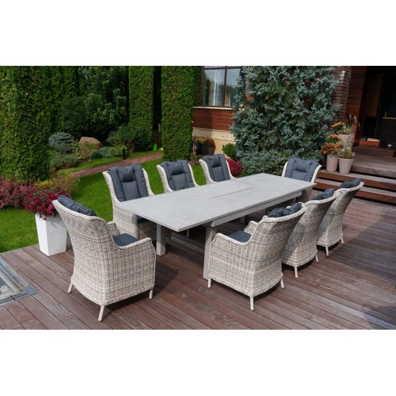 Комплект садовой мебели Besta Fiesta Гарда, серый, алюминий, 8 человек