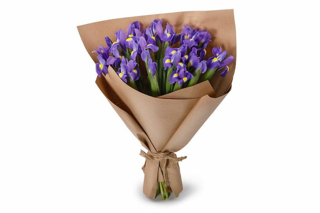 Букет СоюзЦветТорг "Ирисовый Аромат", фиолетовый, круглый, 40 см
