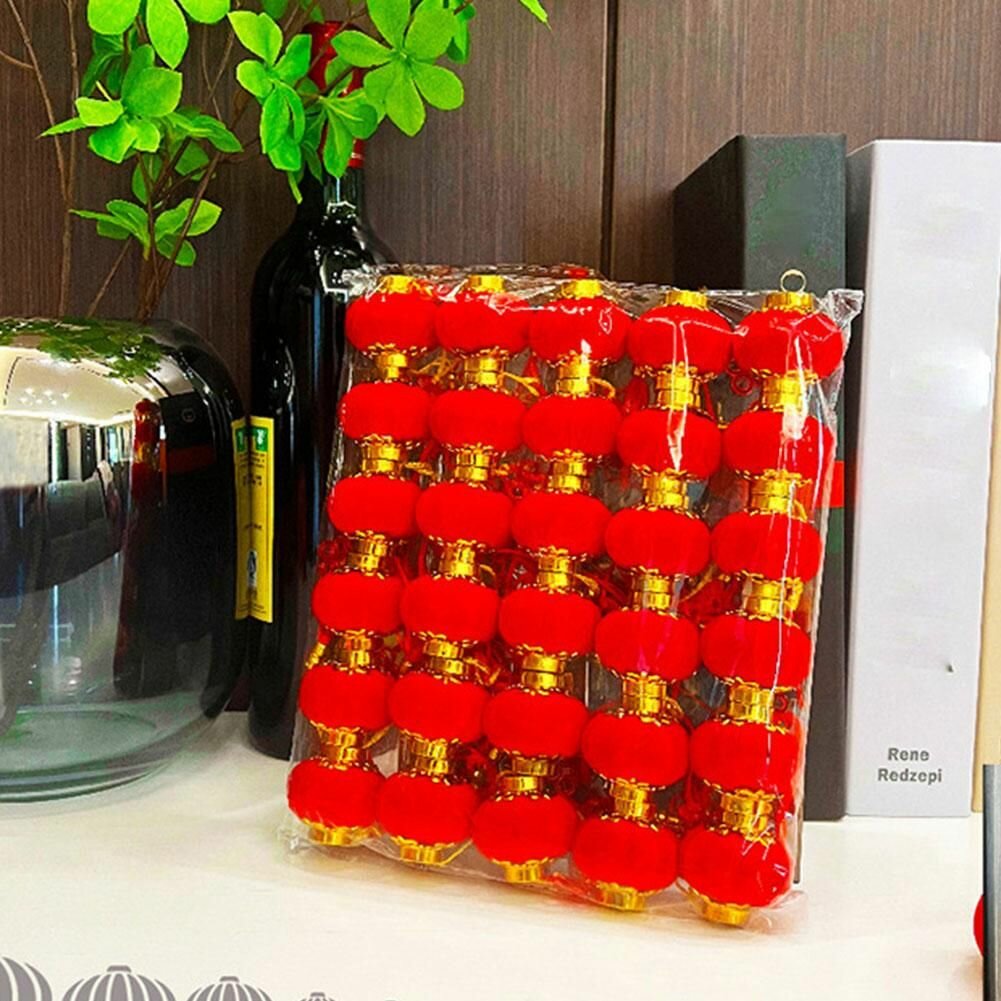 Набор новогодних украшений Китайские красные фонарики 16 шт/30 шт