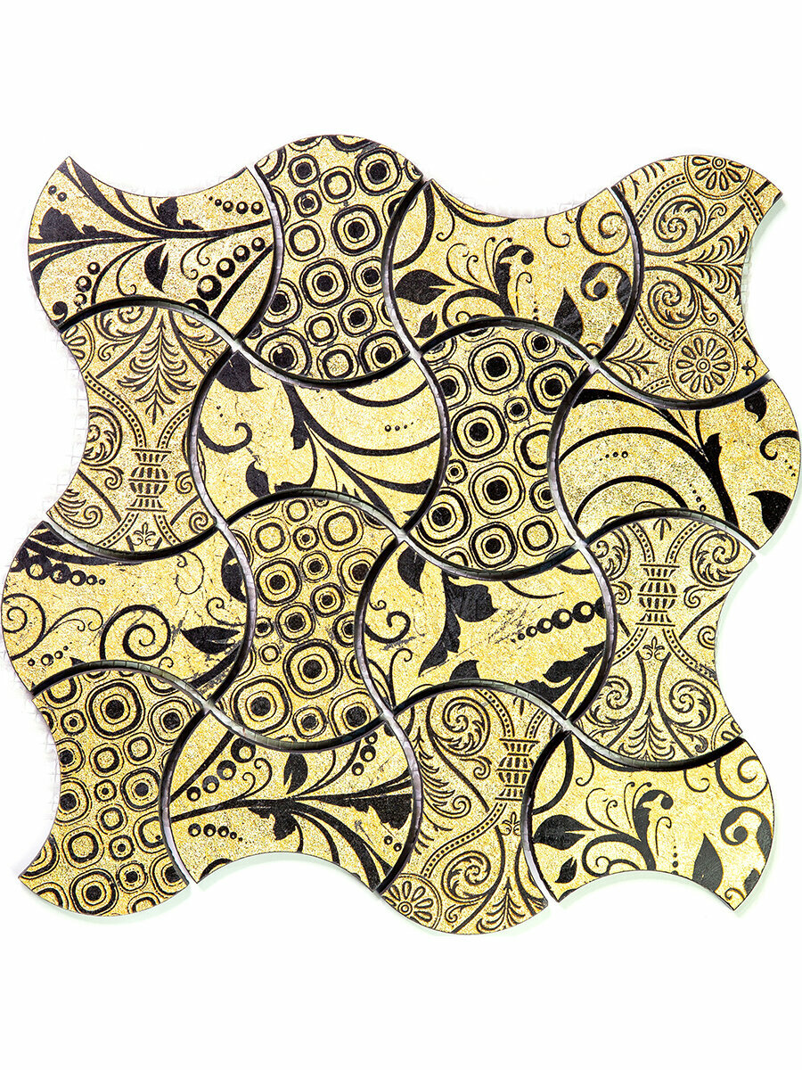 Декоративная плитка мозаика из мрамора Skalini Torino, размер листа 285х285 мм, чип нестандартный, толщина 10 мм