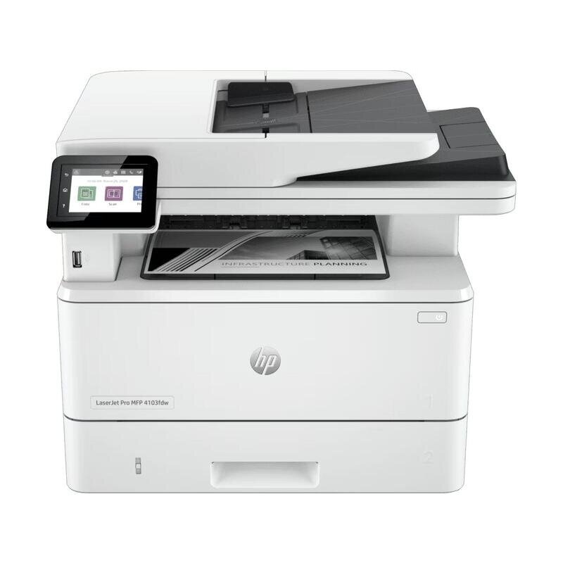 МФУ HP LaserJet Pro 4103fdw, (2Z629A), (A4, принтер/сканер/копир/факс, 1200dpi, 40ppm, 512Mb, DADF50, Duplex, WiFi, Lan, USB) (2Z629A)