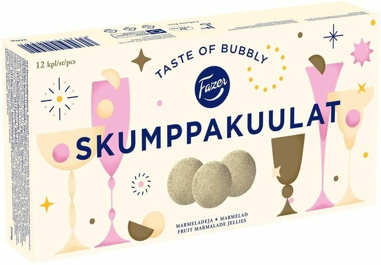Мармелад FAZER Skumppakuulat со вкусом шампанского, игристого, 260 г (Финляндия)