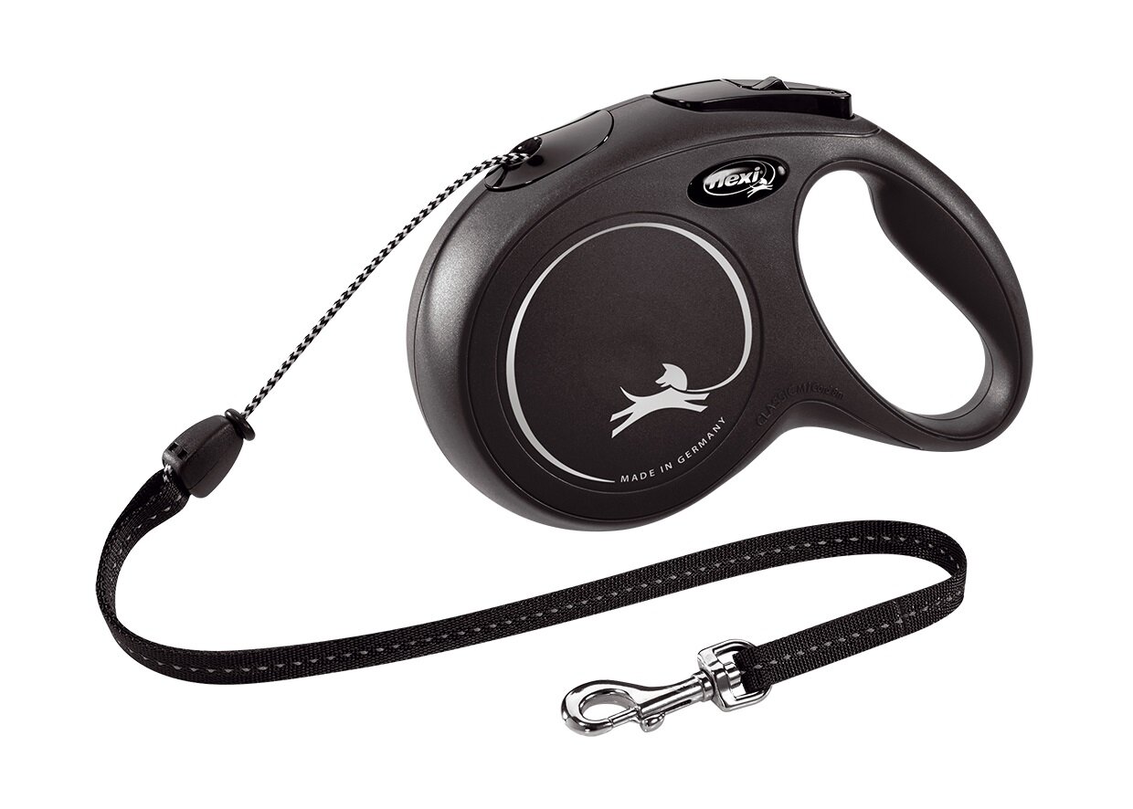 FLEXI Рулетка NEW CLASSIC M трос 8 м до 20 кг, чёрный