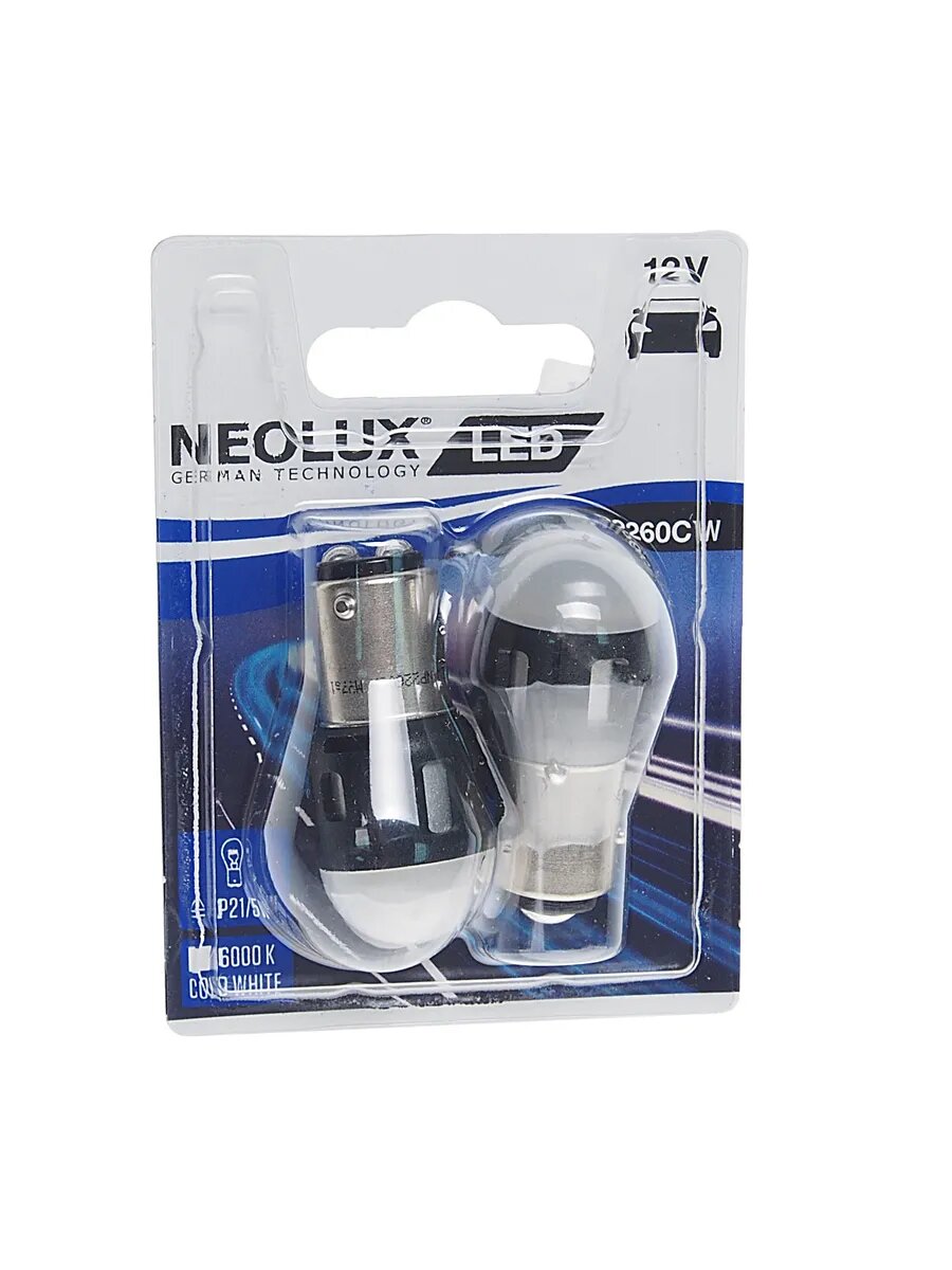 Автолампа P21/5W BAY15D LED COLD WE 6000К , 2шт 12V