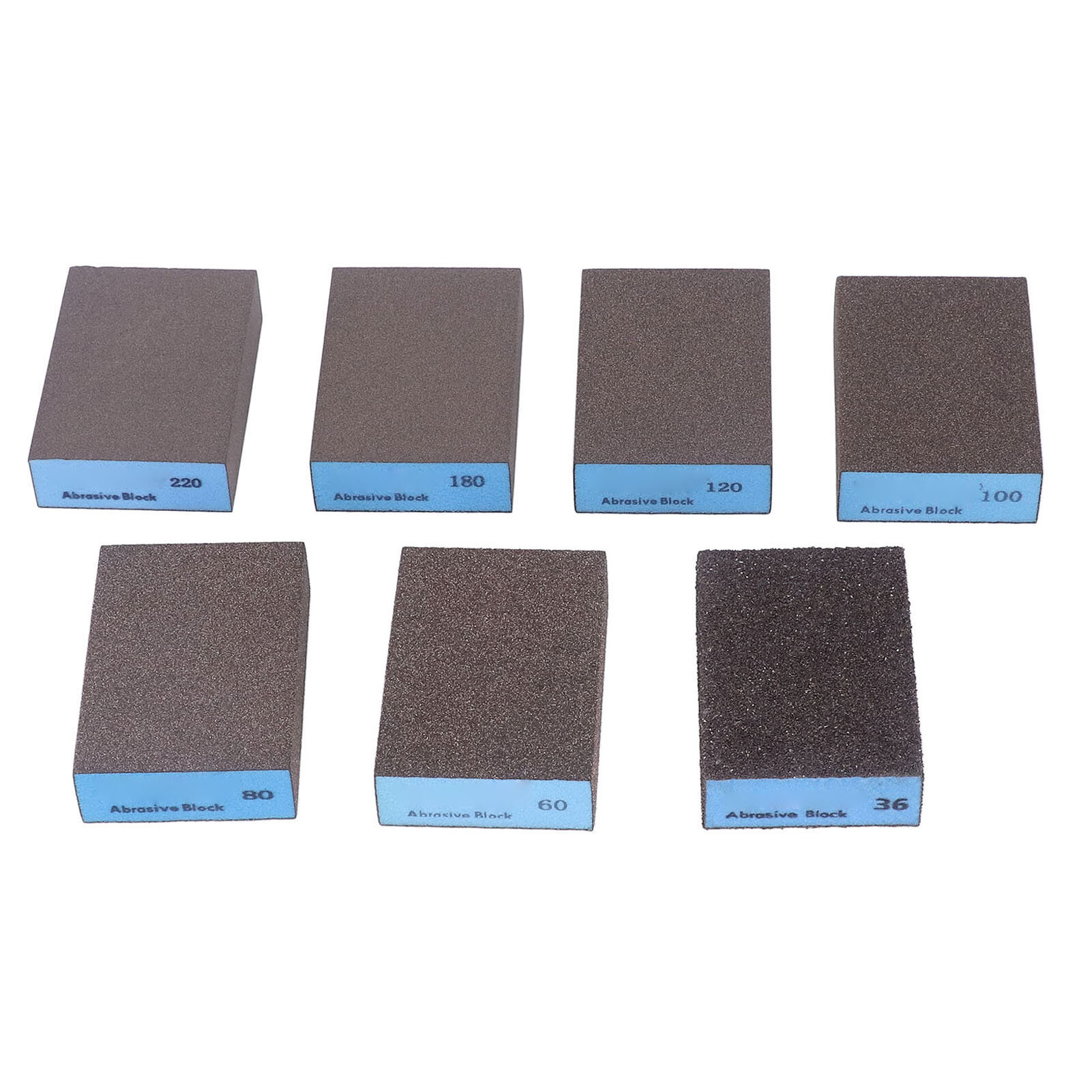 7шт шлифовальная губка 36 60 80 100 100 120 180 220 Grits Wet Dry Dry Sander Block Set набор инструментов