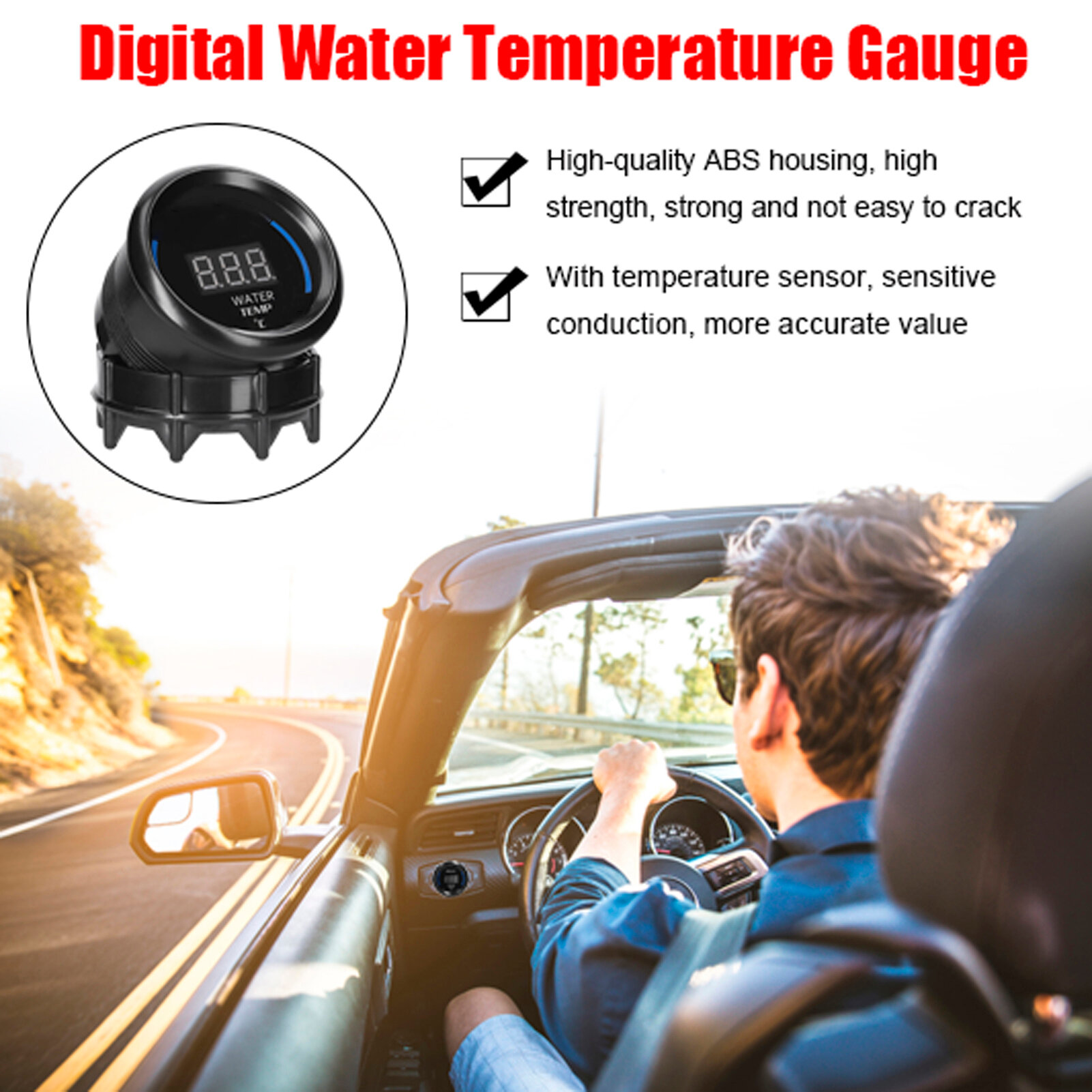 52 мм датчик температуры воды автомобильный цифровой измеритель светодиодный дисплей 20-120 с функцией сигнализации датчика для автомобиля грузовика мотоцикла
