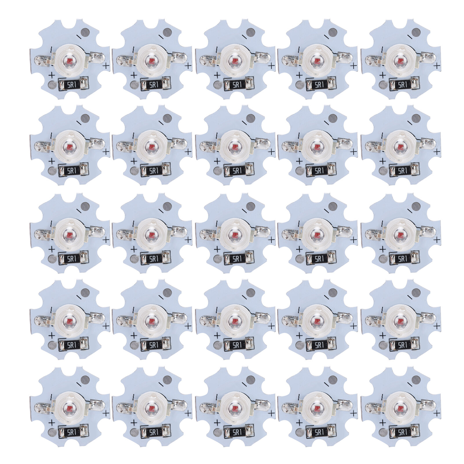 25 светодиодных чипов 5 В, 200 лм, 3 Вт, мощные светодиодные лампы для самостоятельного изготовления осветительных приборов, красный свет 620–625 нм.