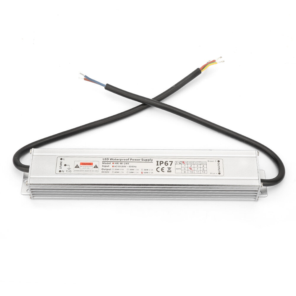 IP67 делает выход 24В 60В 2.5А водостойким алюминиевого трансформатора водителя электропитания СИД раковины