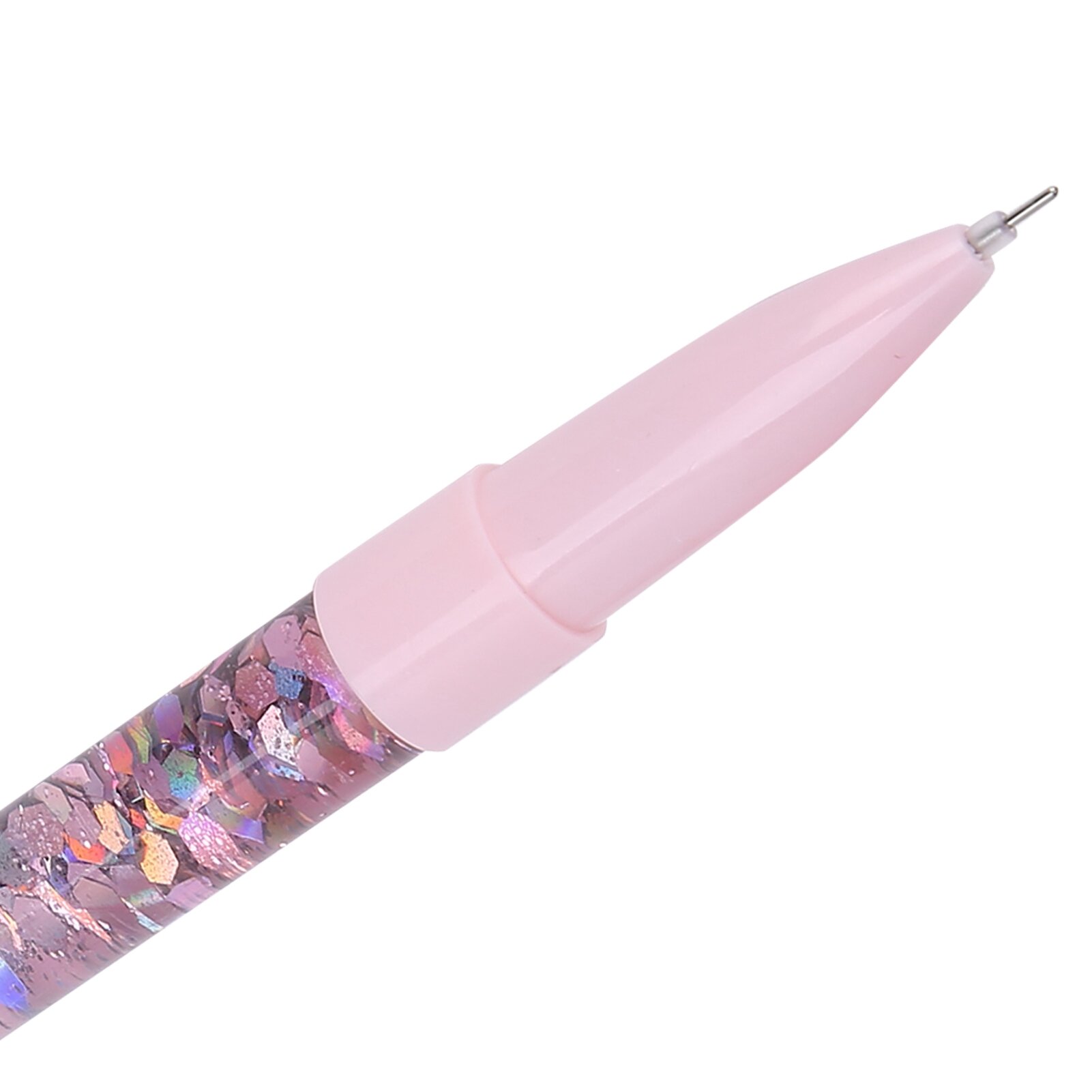 Гельовая ручка черная с жидкостью и пастиллями, ручка с ручкой и карандашной крышкой в стиле мультящего персонажа, принадлежность для письма и рисования, мягкая резина, розовый держатель для ручки, материал мягкая резина и пластик, размер 18.2 x 2.7 см,