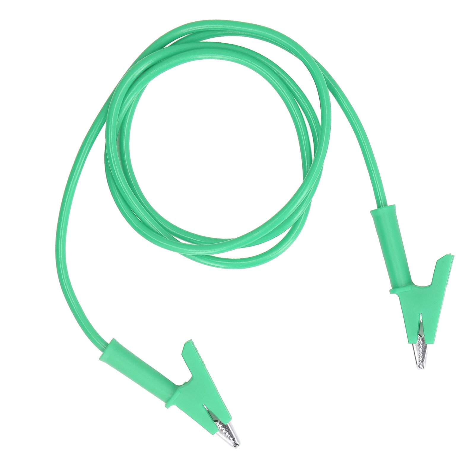 Тестовый провод с зажимом типа «крокодил» Двусторонний испытательный кабель с отверстием 10 мм Провод для аккумулятора автомобиляЗеленый