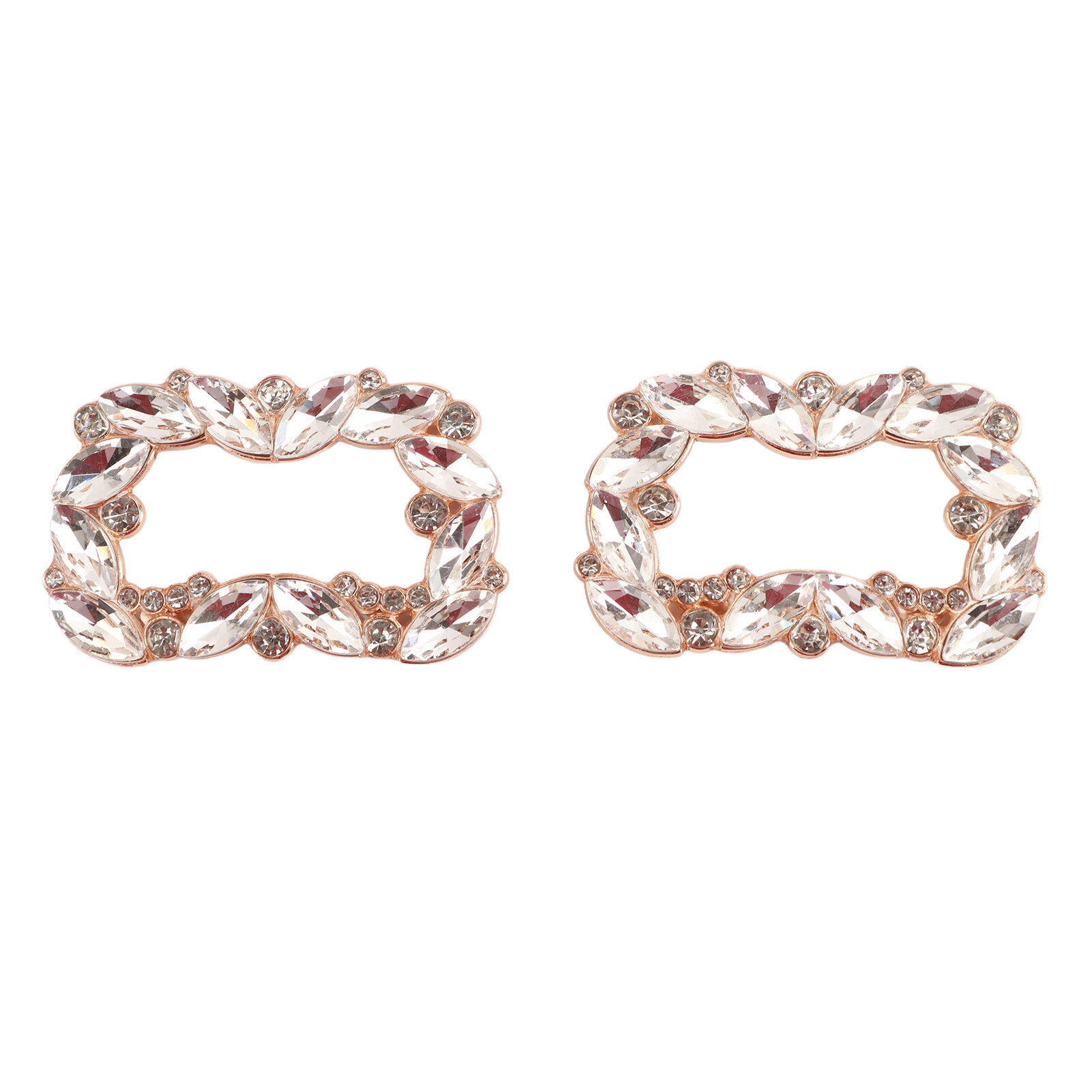 1 пара металлических пряжек для обуви со стразами для украшения свадебной вечеринки (#2)