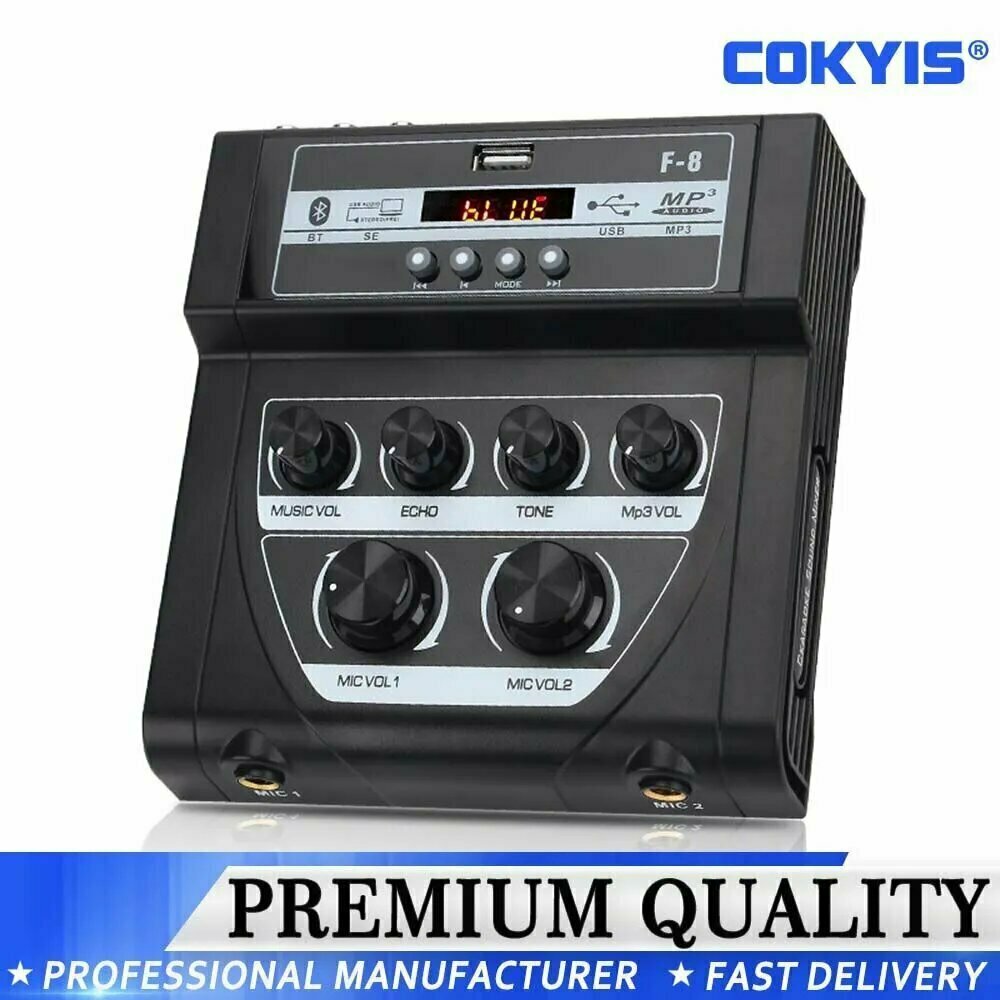 Мини-микшер караоке аудио наружный микшер стерео эхо двойной входной микрофон усилитель с Bluetooth эффект записи mp3