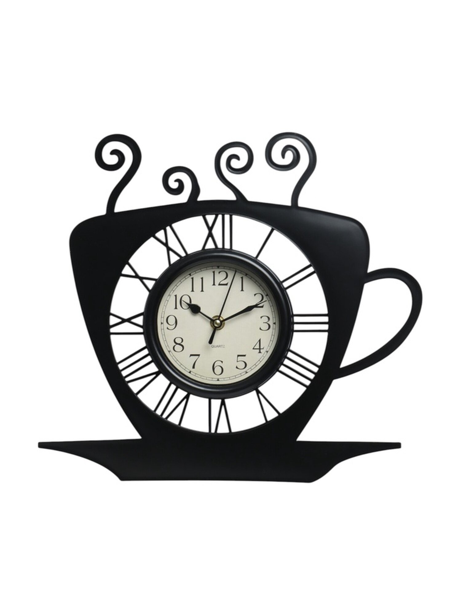 Часы настенные интерьерные, для кухни, "Кофейная чашка", 31 х 33 см, черные