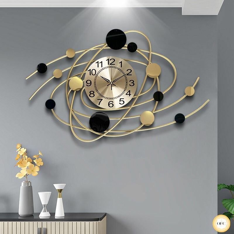 Креативные роскошные настенные часы, гостиная, диван, фоновое украшение стены, арабские цифры