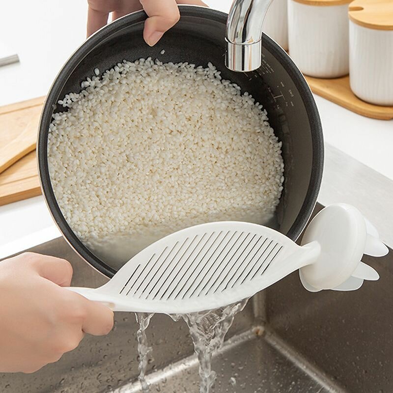 Лопатка-дуршлаг, для промывки риса, с встроенным ситом, пластик