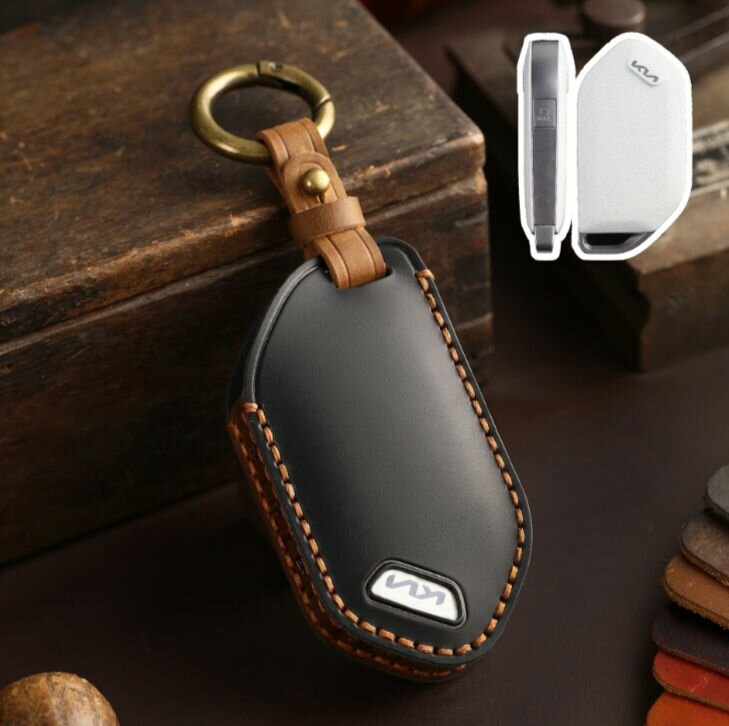 Чехол для автомобильного ключа, DAENERO, кожаный, KIA (киа), черный