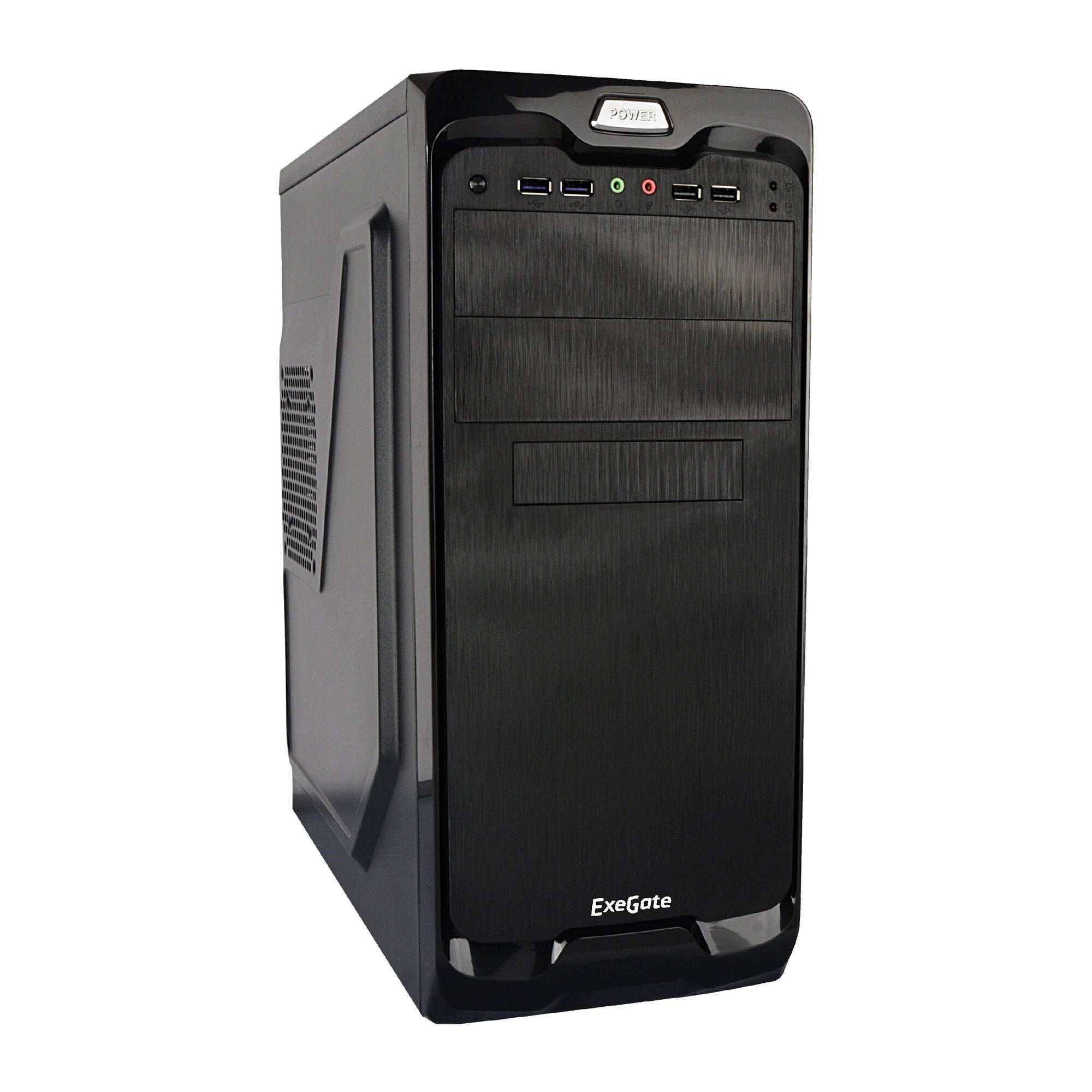 Компьютерный корпус ExegateEX269435RUSMiditower UN-604 Black, ATX, 2*USB+2*USB3.0, Audio