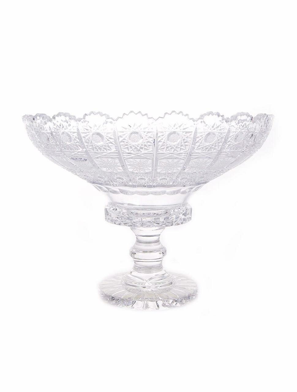 Ваза для фруктов на ножке 25,5 см."Хрусталь Снежинка"