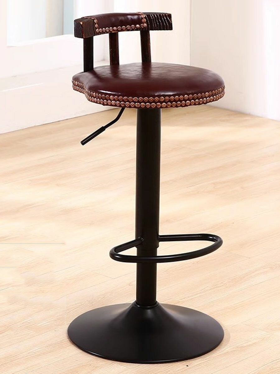 Барный стул, искусственная кожа, металл, чёрный, 360 градусов