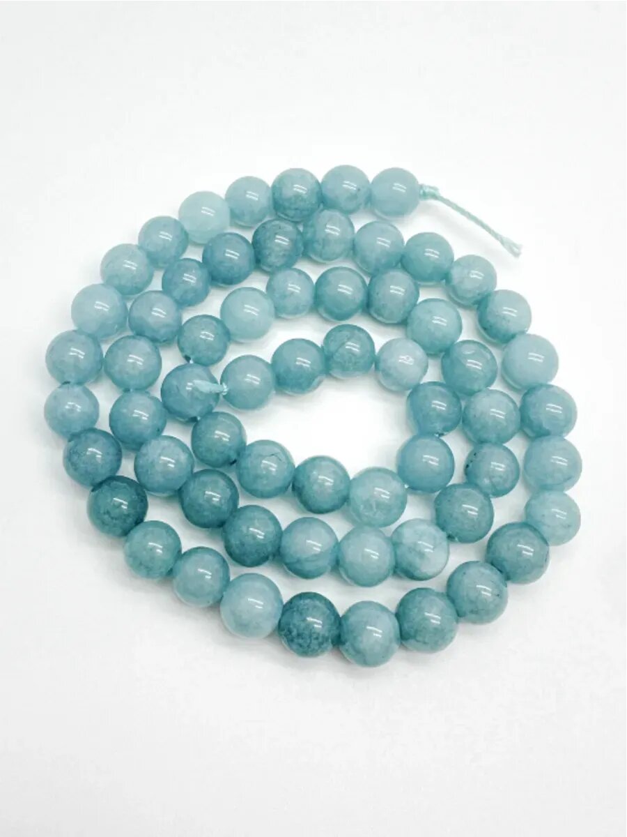 1100 Агат камень для поделок творчества серо-голубой 6мм 1шт