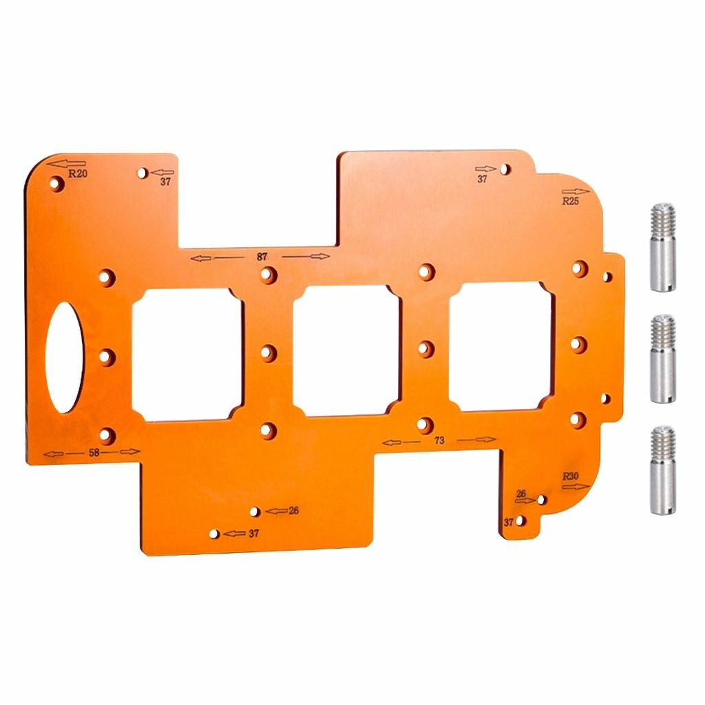 Многофункциональный шаблон для открывания отверстий по дереву, 7x7 см