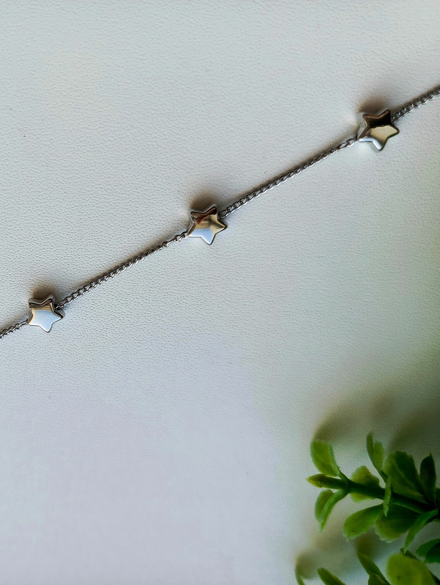 Цепь для рукоделия со звездами 5 мм. 0.5 м. Латунь, родий. Корейская фурнитура для бижутерии, украшений