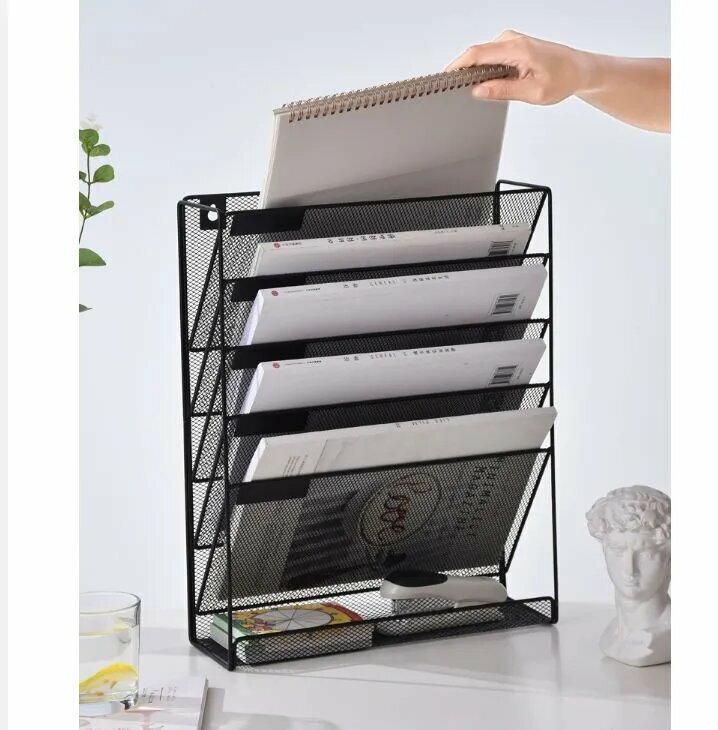 KNOW EASY-Настенный органайзер-держатель для журналов, газет и документов формата А4, выполнен из прочного материала, навесной, идеально подойдет для использования в офисе, дома, на работе, черный