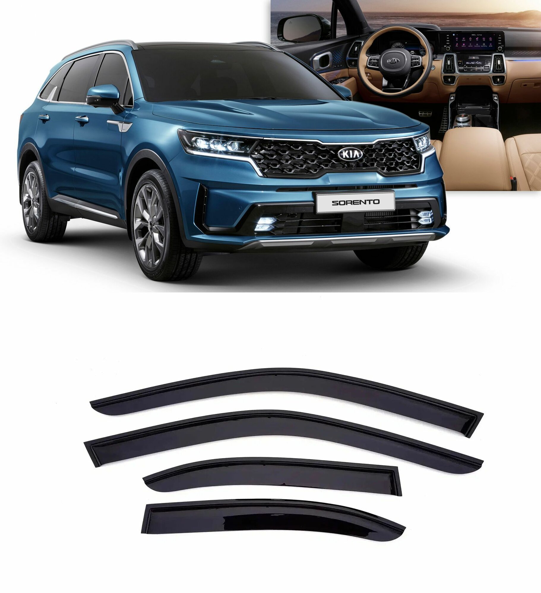 Дефлекторы боковых окон KIA Sorento Киа Соренто (2020-2024) дефлекторы окон