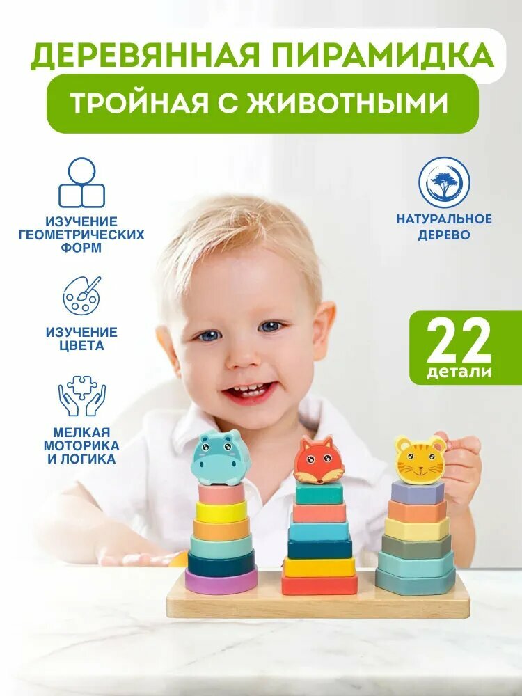 Сортер монтессори деревянный / Сортер геометрические фигуры