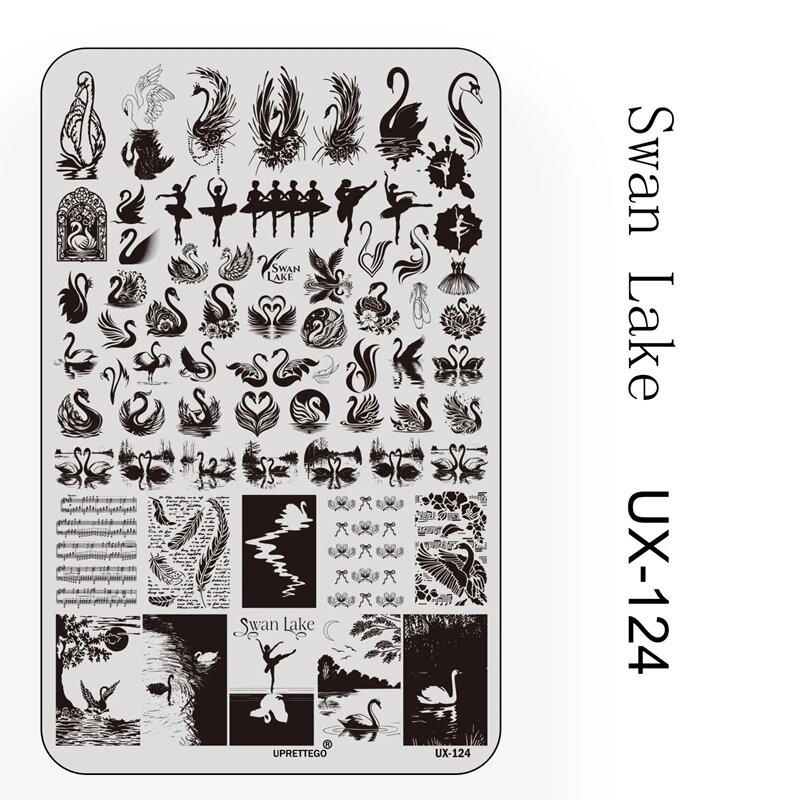 Трафарет для стемпинга Swan Lake UX124