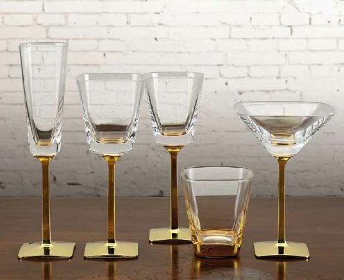 Бокал для вина CRE ART PIPER, хрусталь, золото 24К , H.20,5