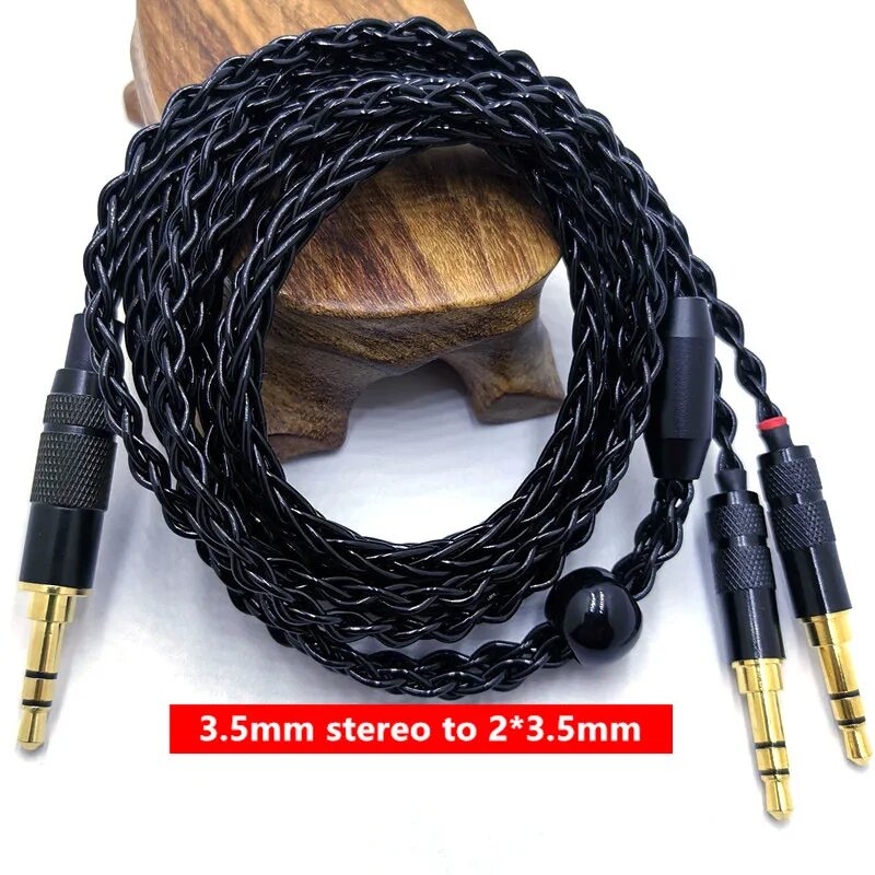 Кабель для наушников 3.5мм stereo to 2*3.5мм, черный