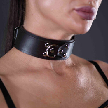 78777 BDSM Арсенал Sex Game Ошейник кожаный, коричневый
