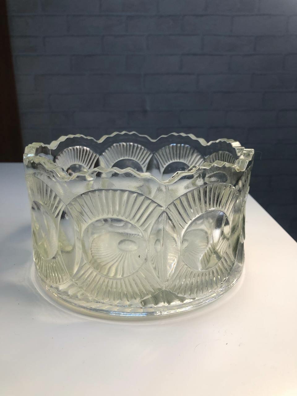 Салатник винтажный СССР, Уршельский з-д "кристал счастья", 16 9см, хрусталь