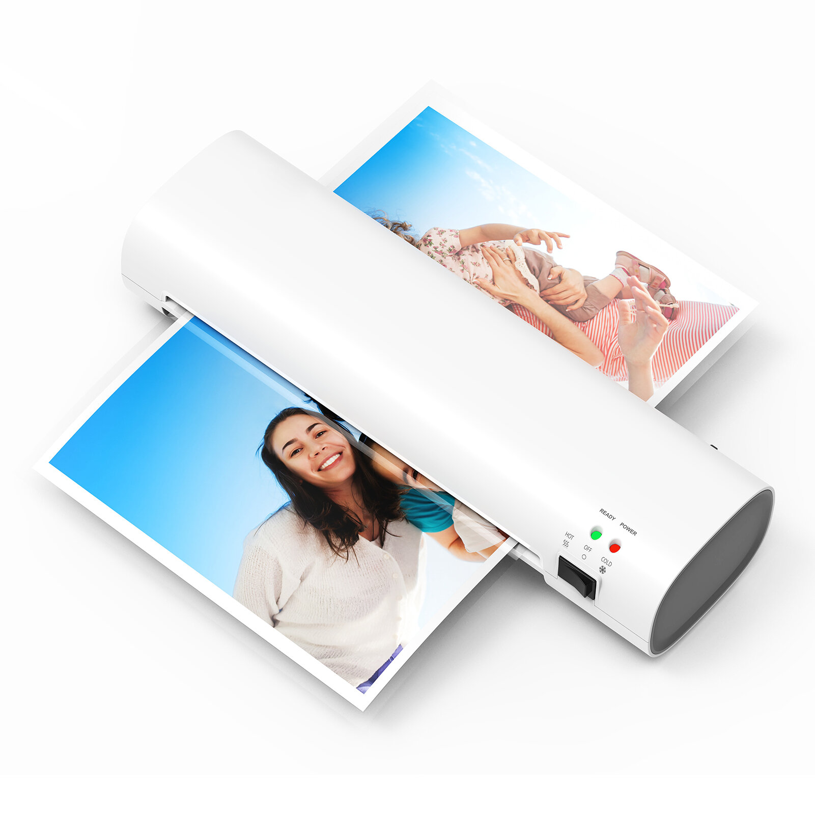 Ламинатор формата А4, 9-дюймовый термальный ламинатор, настольный, горячее и холодное ламинирование, 2-валковая система, ширина входного отверстия 230 мм, быстрый разогрев, подходит для ламинирования форматов А4/А5/А6, к