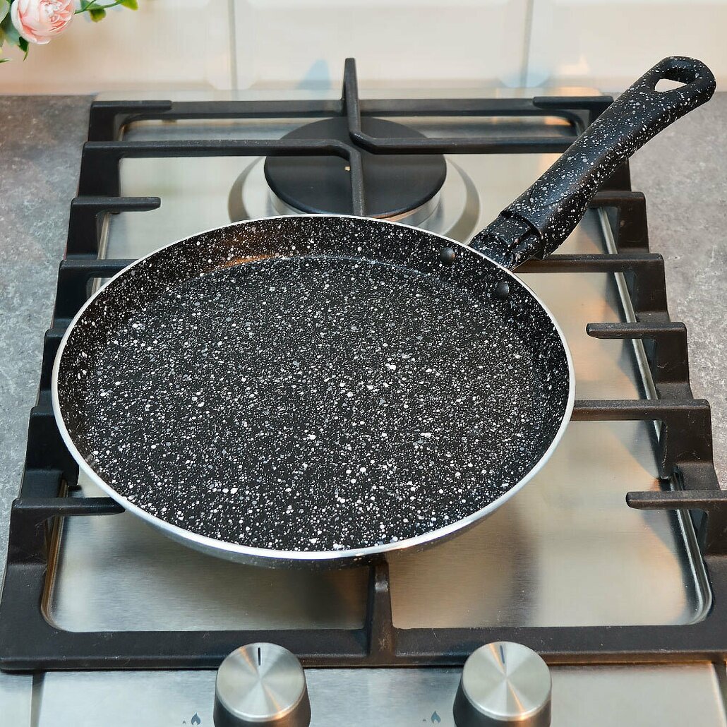 Блинница антипригарная 22 см "Easy Stone", алюминиевая, для газа, индукции и электричества