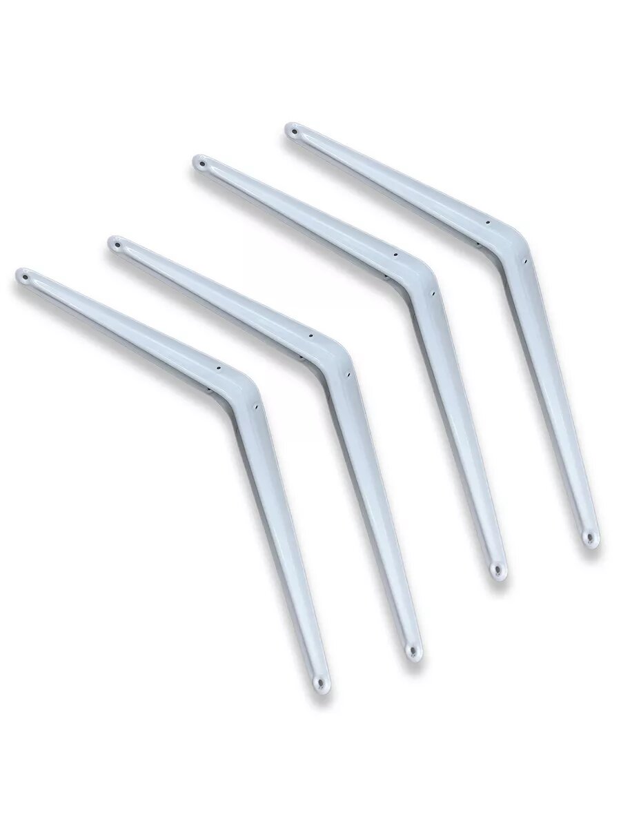 Кронштейн для полки металлический 200*250, 4 штуки, цвет белый