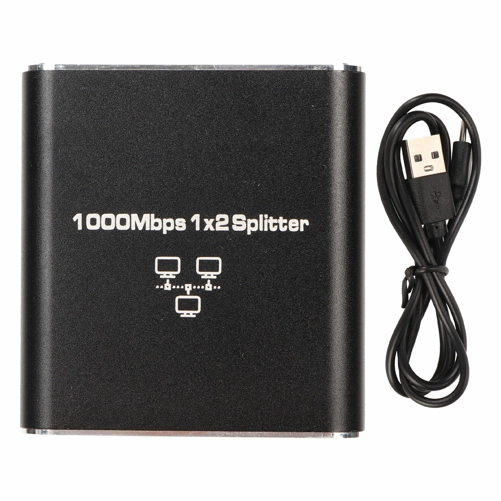 Разветвитель RJ45 1 2 (гигабитный, алюминий)