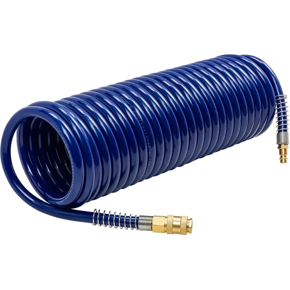 Шланг витой полиуретановый YATAFORCE 10х14 мм, 10 м, с быстроразъемами YF-1410-10M(64602), различных задач