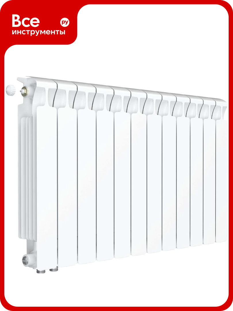 Биметаллический радиатор RIFAR MONOLIT Ventil 500 12 секц. нижн. лев. R-MN-500-12-VL