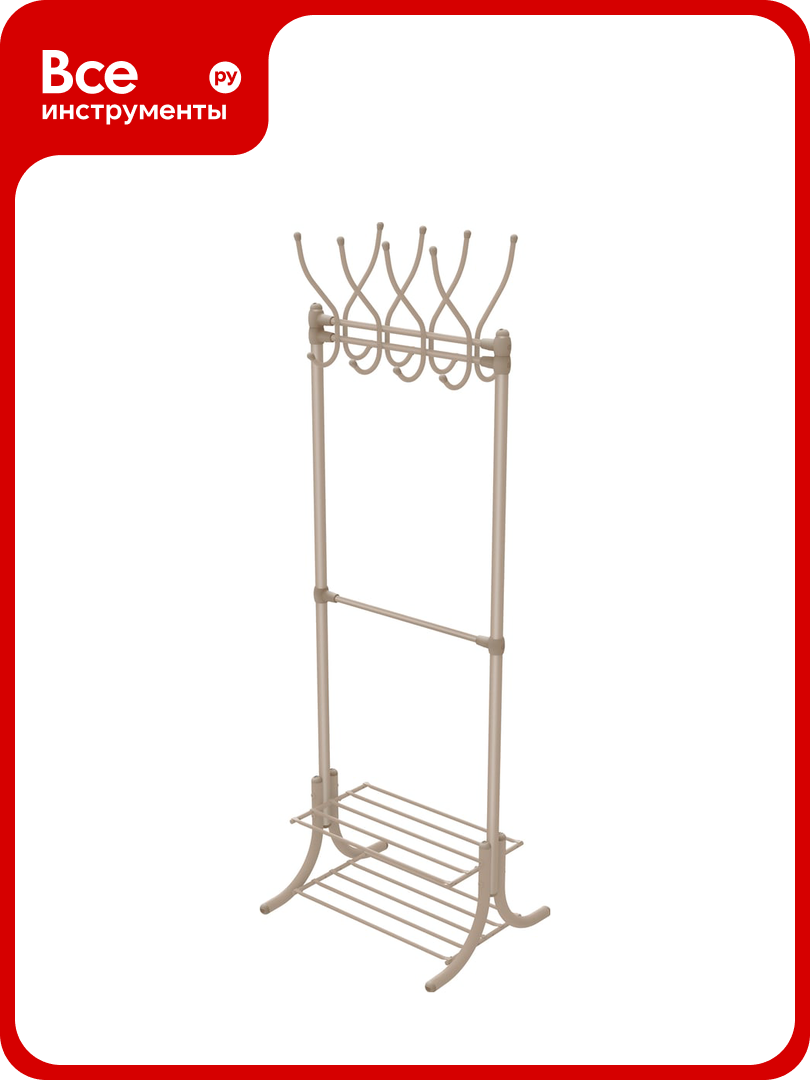Гардеробная вешалка с полками Nika НИКА ВГП60-8 ВГП60-8/БМ бежевый металлик,