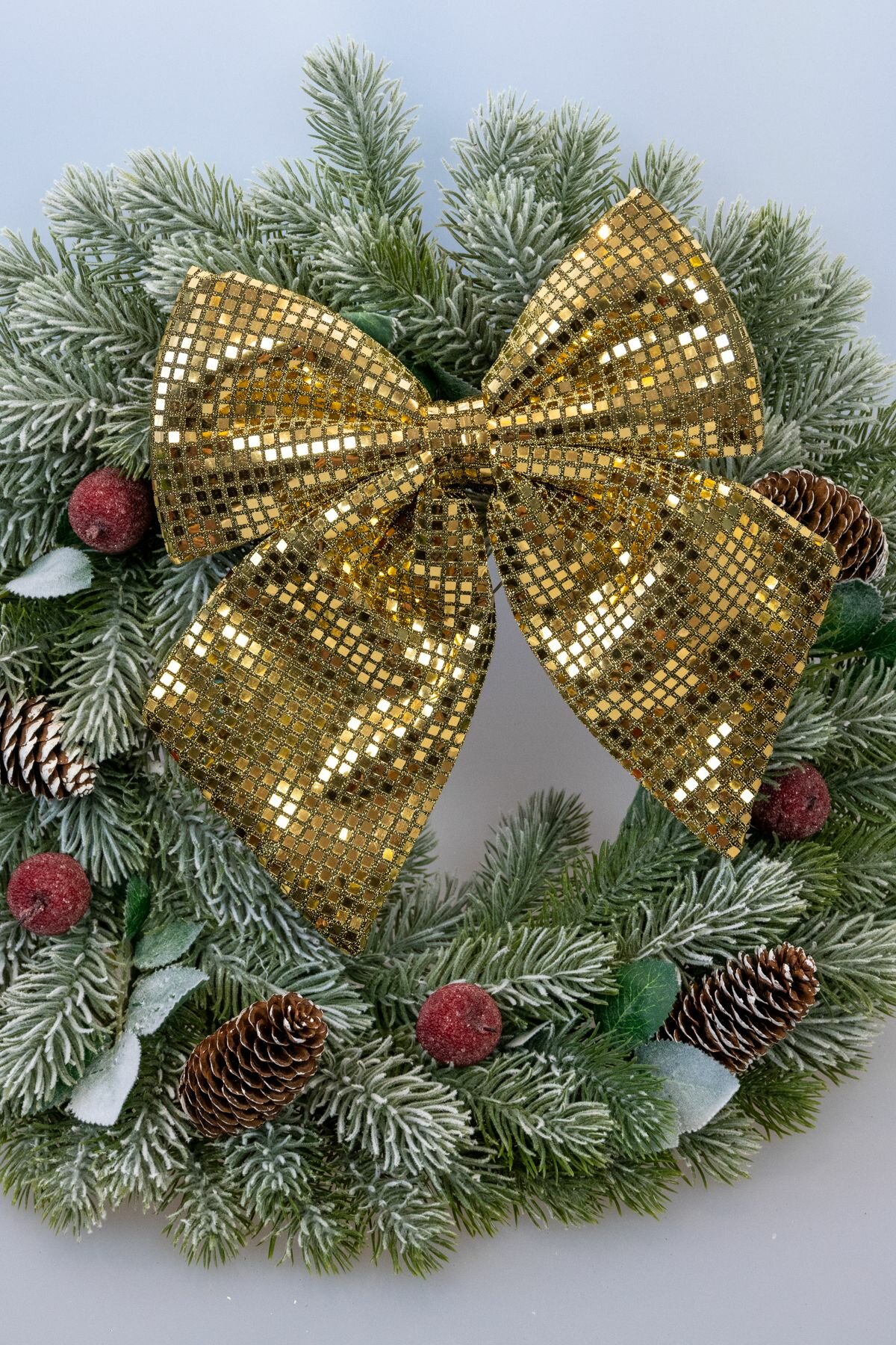 Бант 25*27 см на ёлку с пайетками золотой для фотозон украшение новогоднее из Pinterest для интерьера